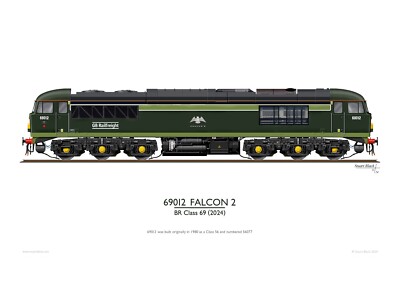 BR Class 69 69005 'Eastleigh' in GBRF Retro 'Class 33' Livery - Print ...
