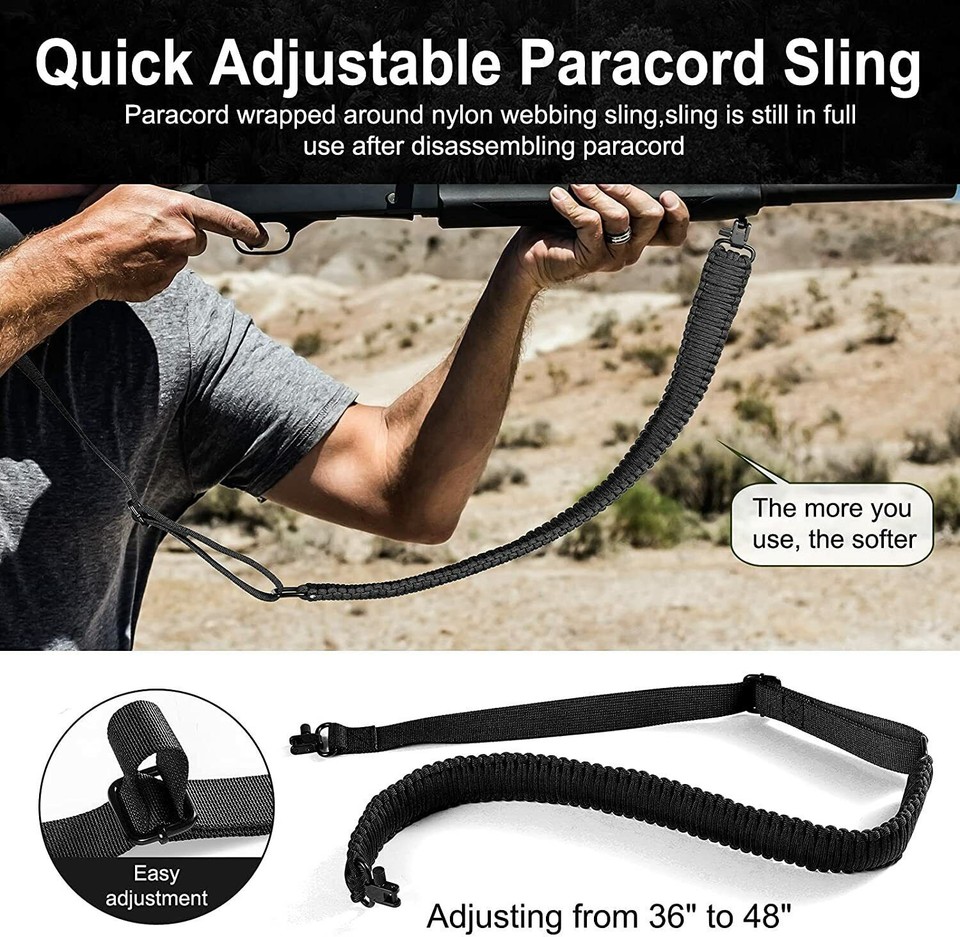 Outdoors Adjustable 2-Point 550 Paracord Rifle Sling Strap for Shotgun ...