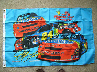 NASCAR JEFF GORDON # 24 1995 WINSTON CUP CHAMPION 28"X42" FLAG WITH ...