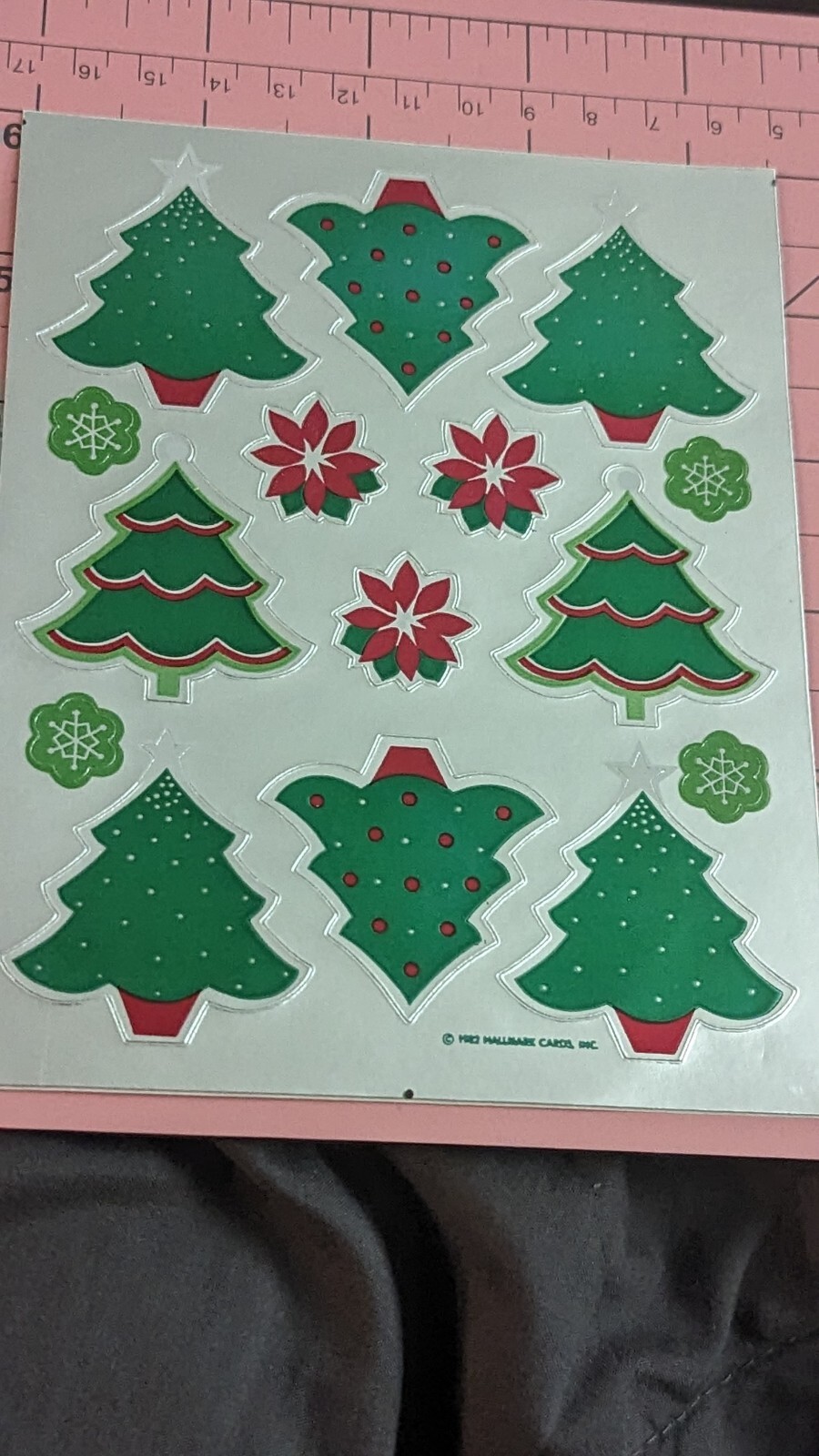 Vintage Hallmark Stickers Razzle Dazzle Christmas Trees Foil Silver 1 ...