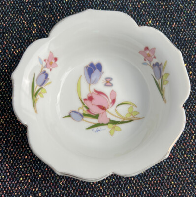 Dara Johnson Signed Multicolor Flowers Trinket Dish Bowl | eBay