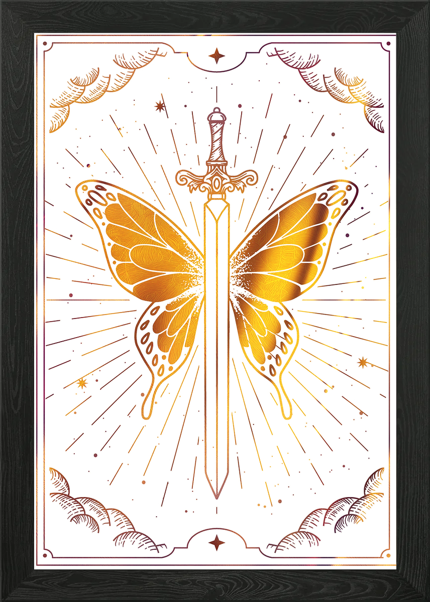 Tarot Butterfly sword Framed Wall Art Poster Canvas Print Picture | eBay UK