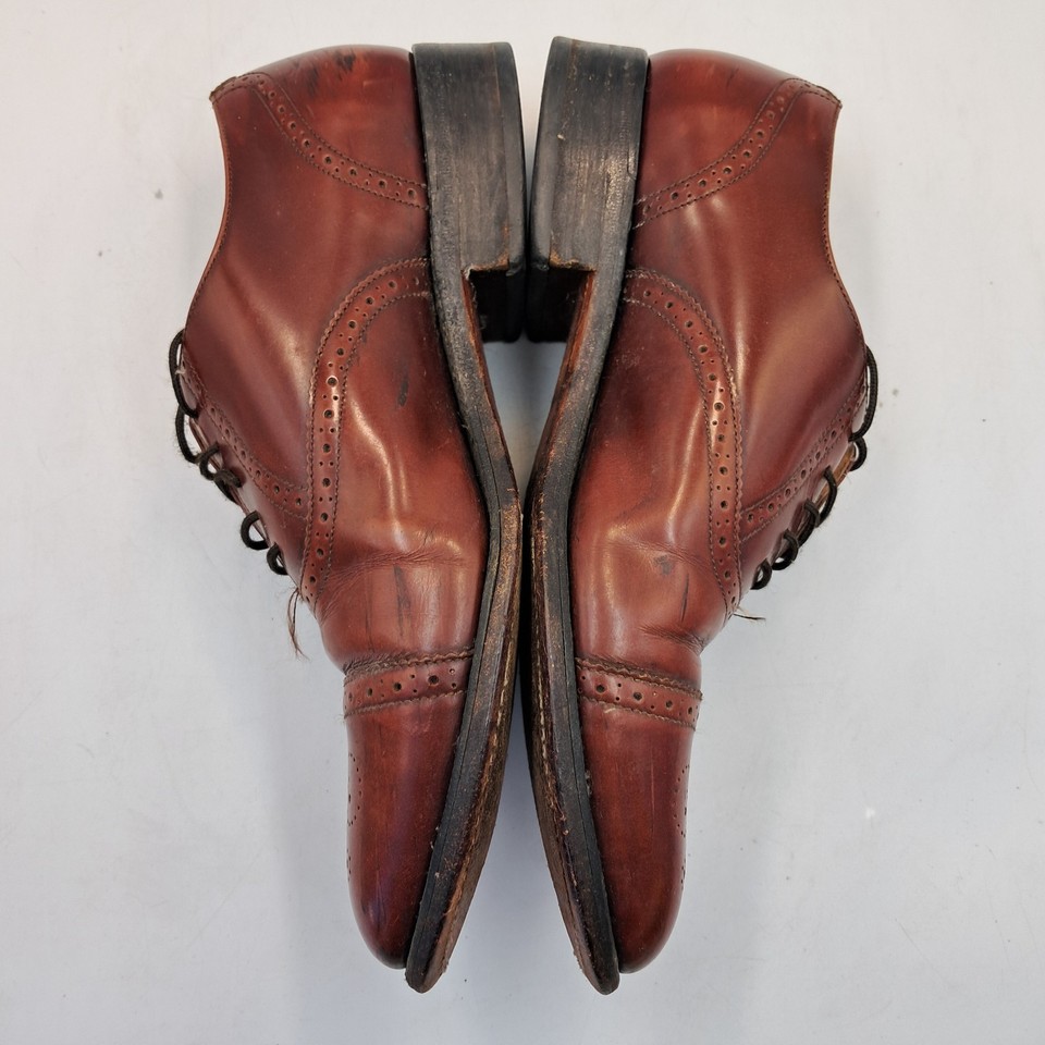 Barker Shoes Mens 7.5 Alfred Brown Leather Semi Brogues Oxford Smart ...