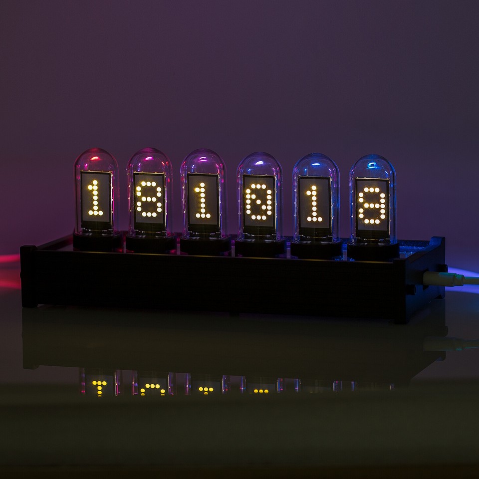 Modern Digital IPS Tube Clock Large Display PC Control DIY Gift Ref ...