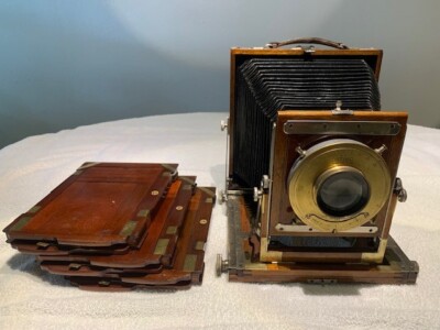 Antique field wood wooden folding camera large format | eBay