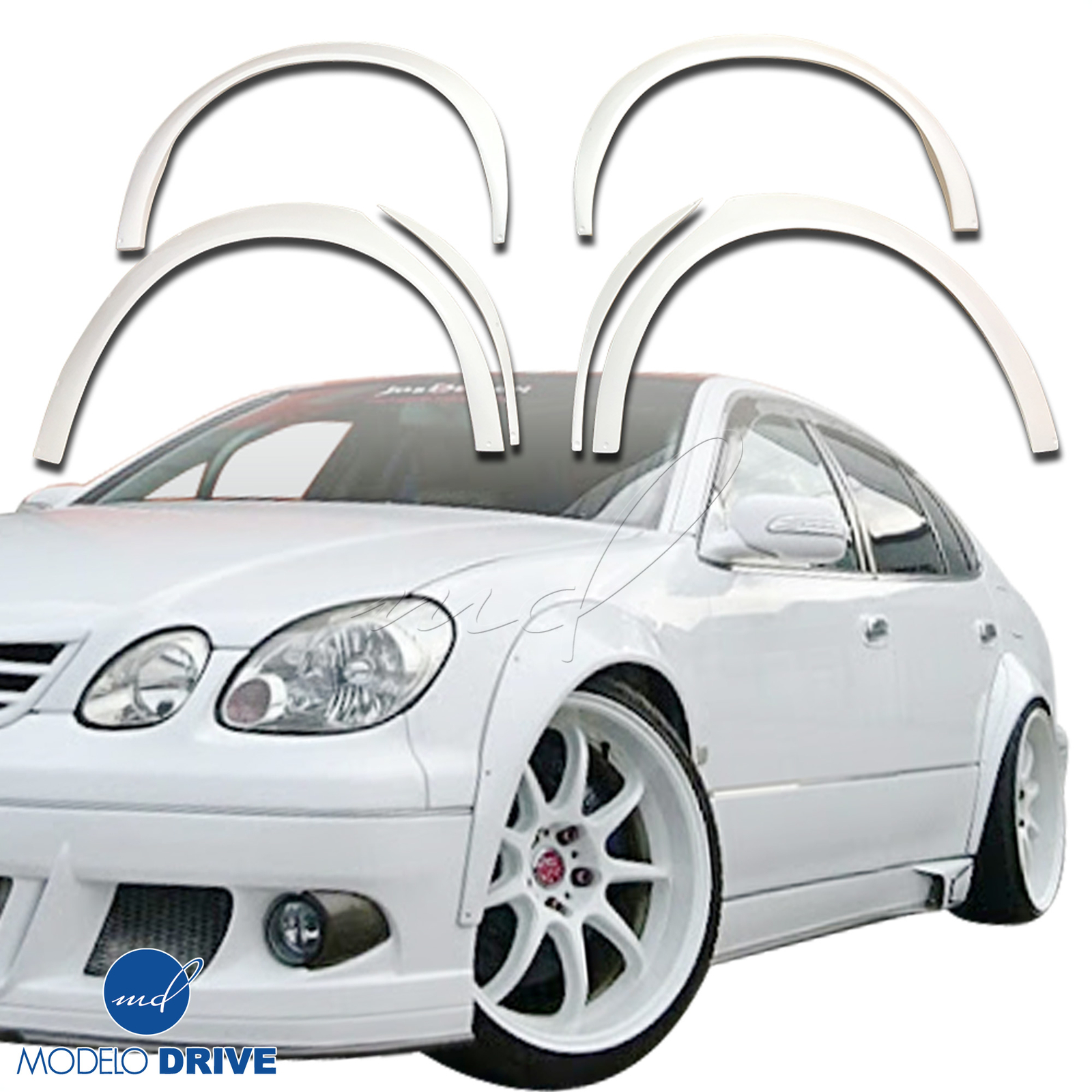 ModeloDrive FRP NST Wide Body 90mm Fender Flare Set 6pc For Lexus GS300 ...
