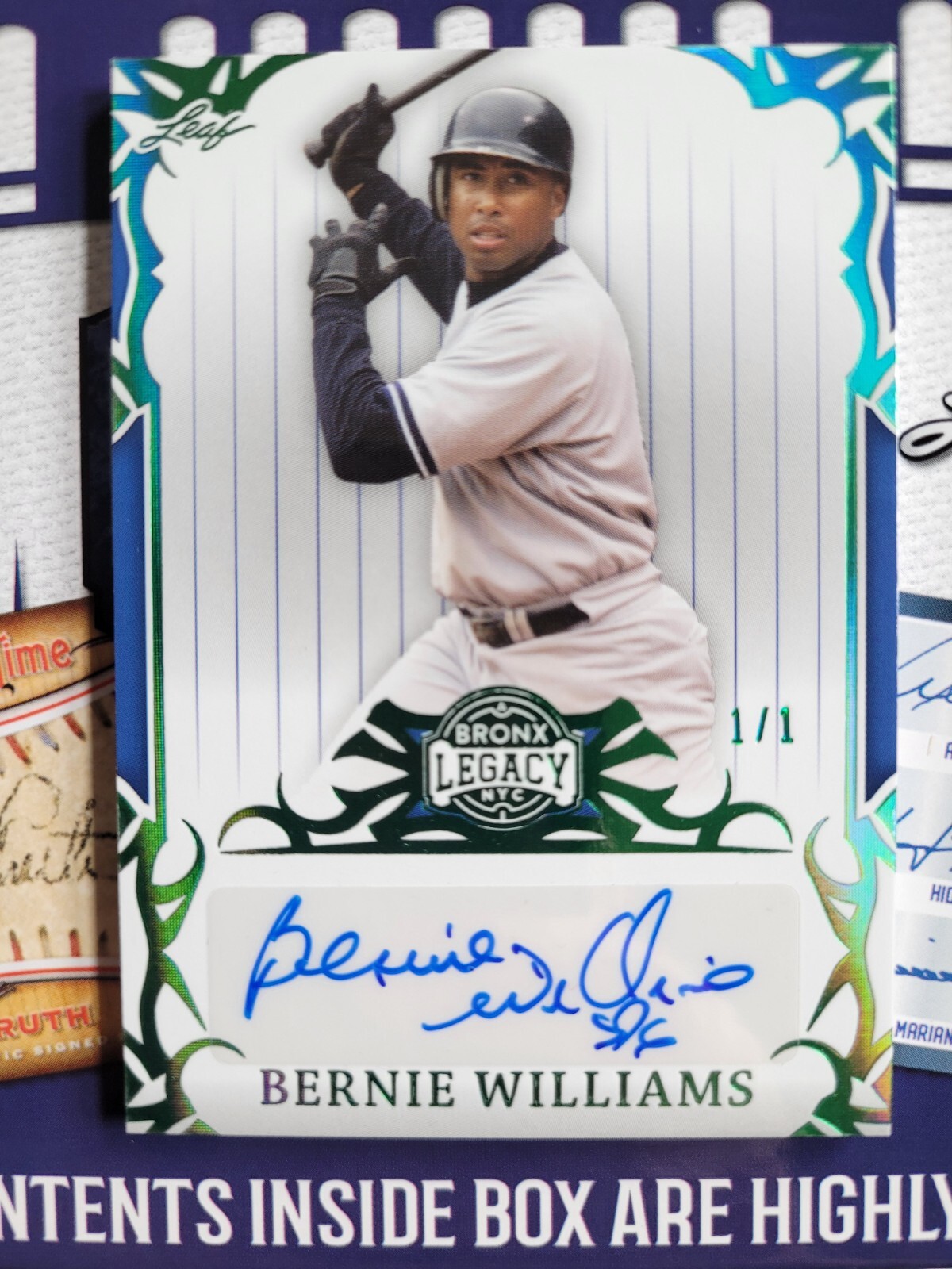 2023 LEAF A BRONX LEGACY BERNIE WILLIAMS EMERALD AUTO 1/1 AUTOGRAPH ...
