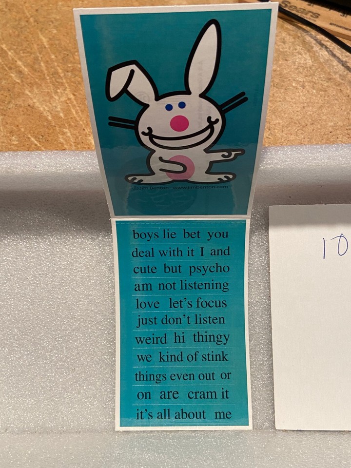 It's Happy Bunny Create Your Own Saying Stickers #10 0f 12 *NEW/Unused ...