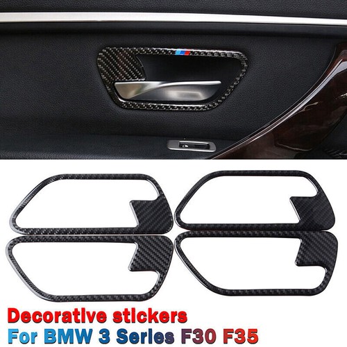 11PCS Real Carbon Fiber Interior Trim Decor Cover Kit For BMW 3 4 ...