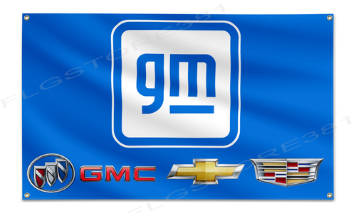 GM General Motors Flag Banner 3X5Ft Chevrolet Cadilac GMC Buick Decor ...