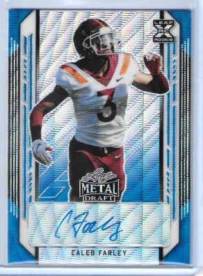 2021 Leaf Metal Caleb Farley Blue Rookie Auto 24/30 Tennessee Titans | eBay