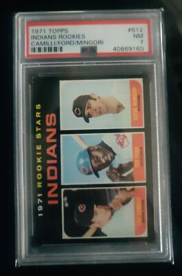 1971 Topps #612 Steve Mingori / Lou Camilli / Ted Ford - Indians PSA 7 ...