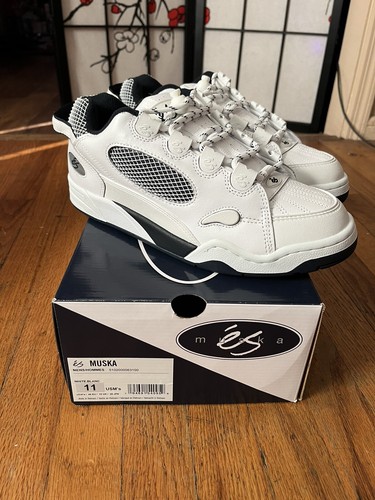 ES Skateboard Muska White Navy Re-issue Size 11 Skate Shoe | eBay