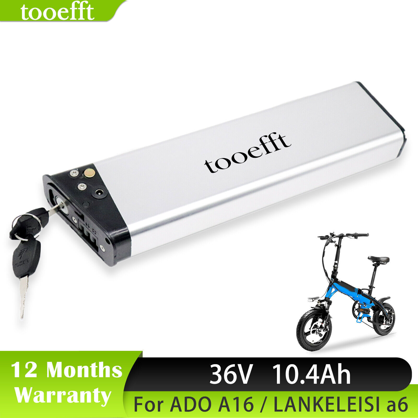 tooeeft 36V 10.4Ah Rechargeable Batteries for ANCHEER AM001908 Zebra ...