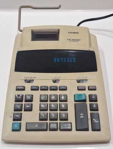 Casio FR-2650DT Desktop Printing Tax Calculator - 12-Digit Vintage ...