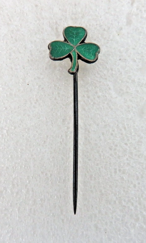 Vintage Green Enamel Shamrock Clover Stick Hat Pin | eBay