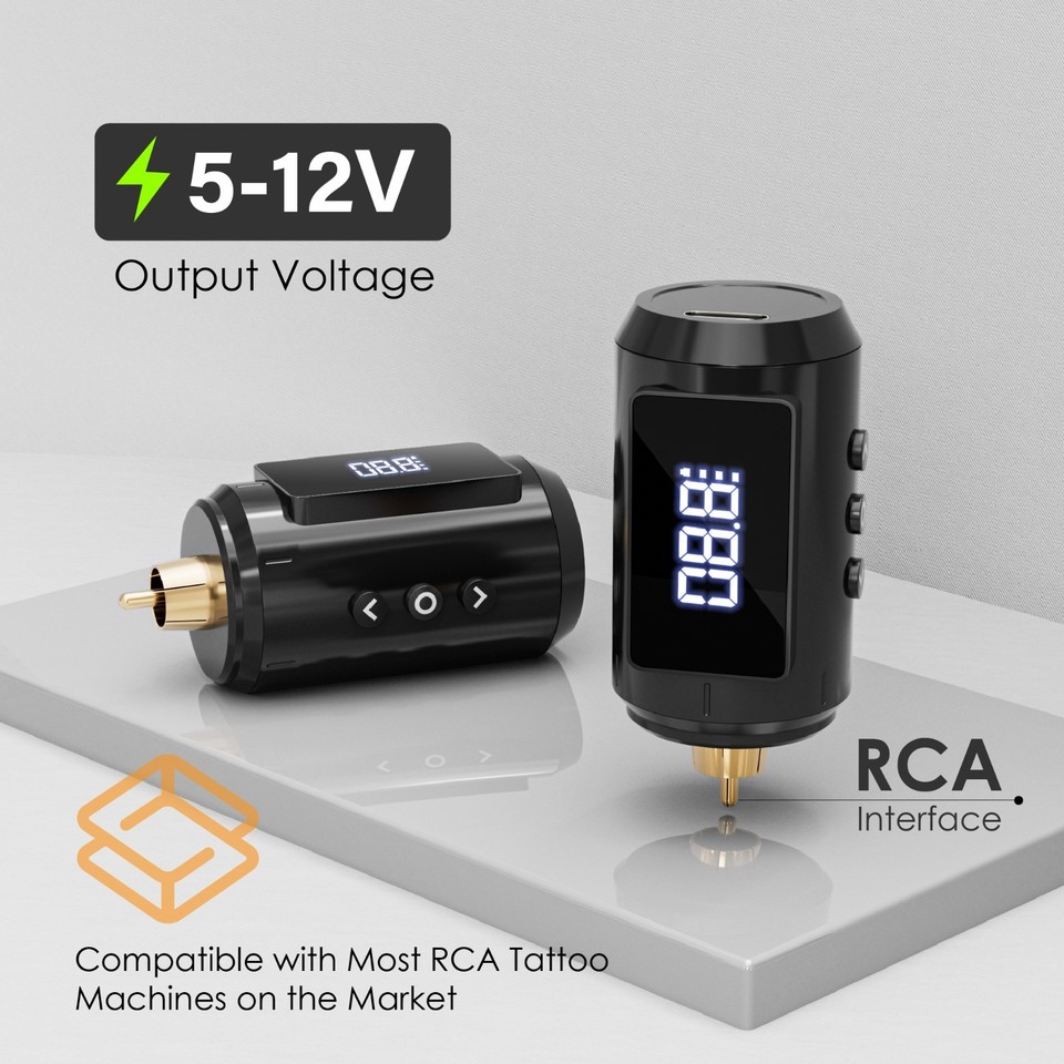 Tattoo RCA Battery Pack Wireless Power Supply 1300mAh Tattoo Pen ...
