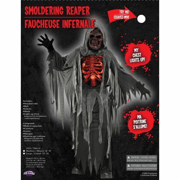 Horror Spirit Smoldering Reaper Child Costume Costume Halloween | eBay
