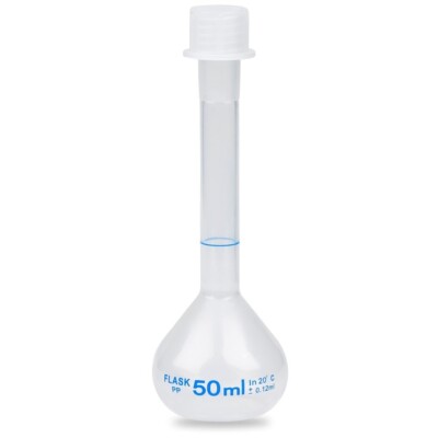50ml Volumetric Flask, PP Material, PP Screw Cap, Oval Marking Spot ...