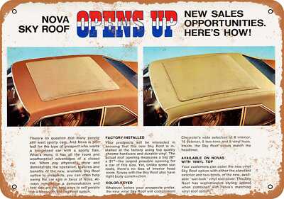 Metal Sign - 1972 Chevrolet Nova Sky Roof for More Sales - Vintage Look ...