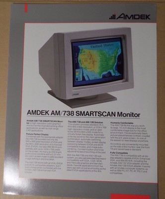 1989 Amdek AM/738 Smart Scan Monitor Color Brochure | eBay