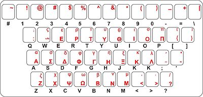 Sticker decal keyboard red letter greek greece transparent | eBay