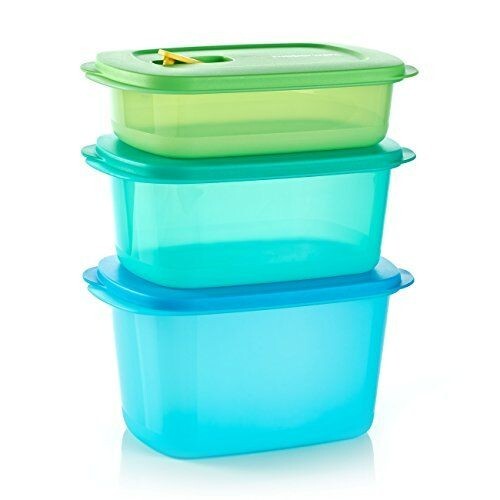 Tupperware Crystalwave Microwave Rectangle Set w/carry strap & divided ...