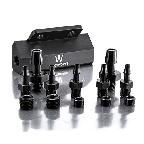 VACUUM Block Intake Manifold Fuel Gas Wastegate Turbo Boost 5 Ports | eBay