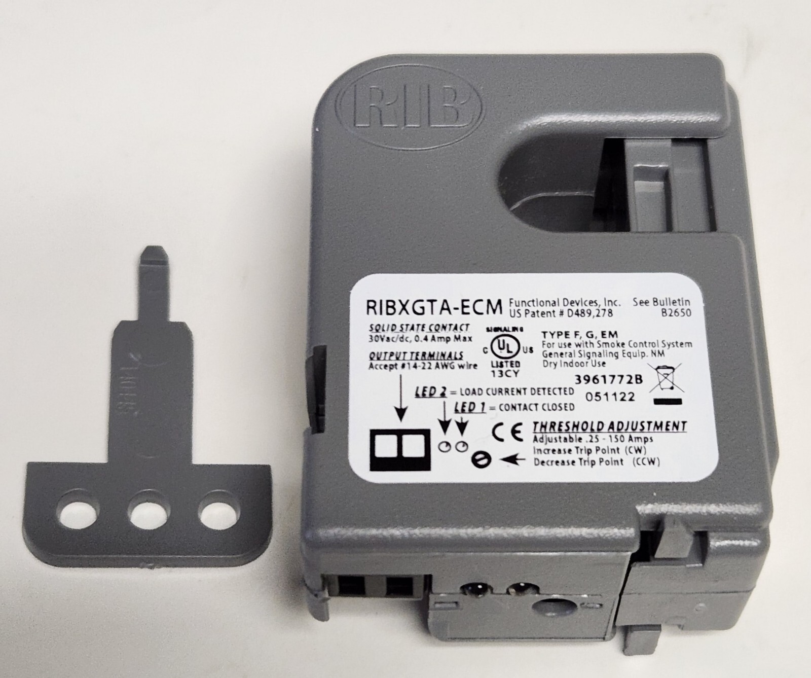 RIB Functional Devices RIBXGTA ECM Split Core Adjustable Current Switch ...