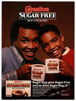 Original 1984 Carnation Hot Cocoa Mix Sugar Ray Jr Boxer - Print Ad ...