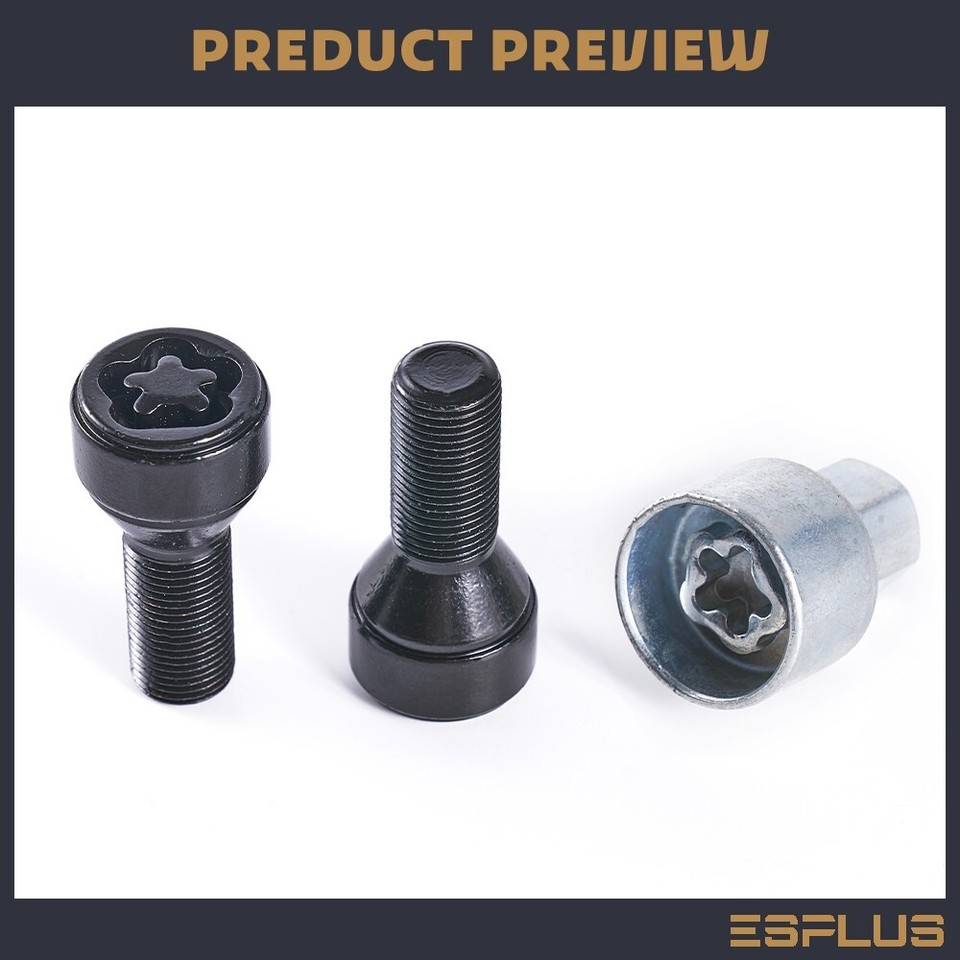 4x Audi Wheel Lock M14x1.5 Black 28mm Fit Latest A/Q/R/RS/S/SQ ...