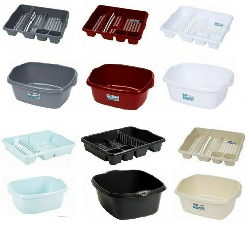 WASHING UP BOWL BASIN AND LARGE DISH DRAINER PLATE RACK HOLDER KITCHEN ...