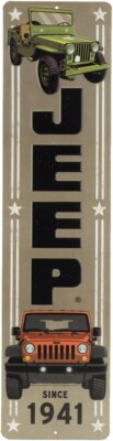 Jeep Vertical Embossed Metal Sign - Vintage Jeep Sign for Garage or Man ...