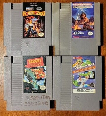 NES Nintendo Game Lot 4 Target Renegade, Iron Sword, Battle Chess ...