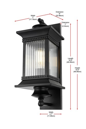 Elegant Lighting Collins 7" Outdoor Pendant In Black | eBay