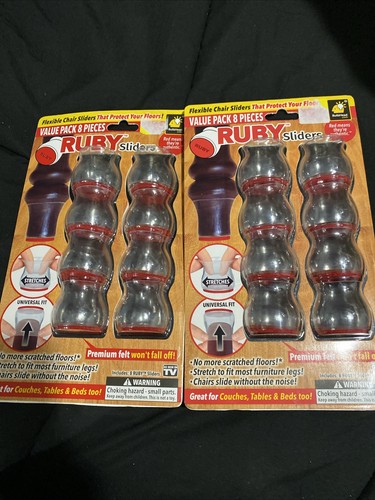 Ruby Sliders Transparent Floor Protector Red Felt 8 Pack - Lot Of 2 ...