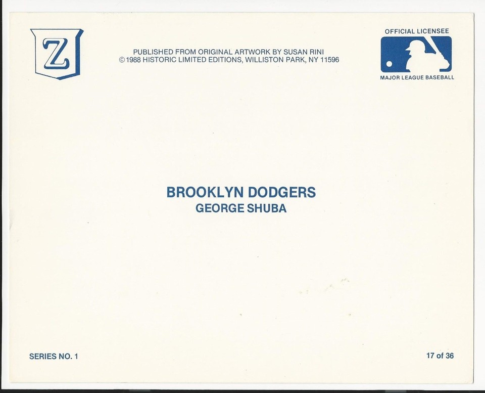 George "Shotgun" Shuba Brooklyn Dodgers Signed Auto 8x10 Photo ...