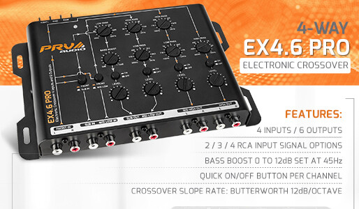 PRV EX4.6 PRO 4 way Electronic Crossover 4 In 6 RCA Output 9V RMS Car ...