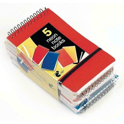 5 Colour Pocket Size Note Pad Elastic Strap Ruled Convenient Mini ...