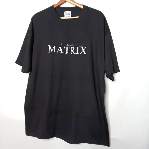 The Matrix Shirt Men XL Movie 1999 Warner Bros Film Black Cotton Hanes ...