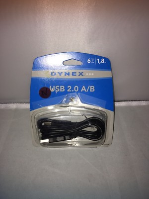 Dynex 6' USB 2.0 A/B Cable Model DX-C114194 for printers New open ...