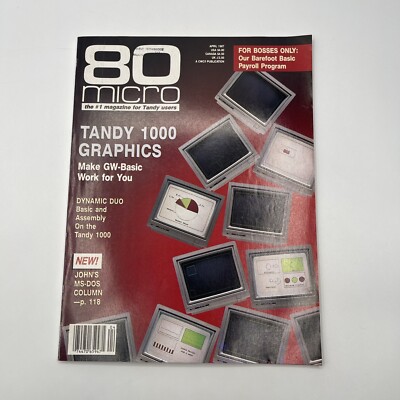 80 Micro Magazine Tandy Users April 1987 - Tandy 1000 Graphics | eBay