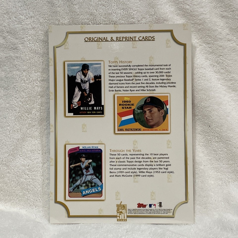 RARE 2001 Topps Hank Aaron 9x12.5 ROOKIE Reprint Card, Milwaukee Braves ...