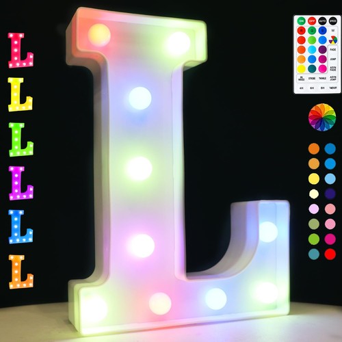 Light Up Colorful Marquee Letter lights, 18 Colors Changing Alphabet ...