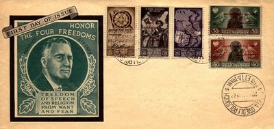 L.W.STAEHLE-1945-48-POLISH ARMED FORCES-4 FREEDOMS-FDR-#10 ENVELOPE ...