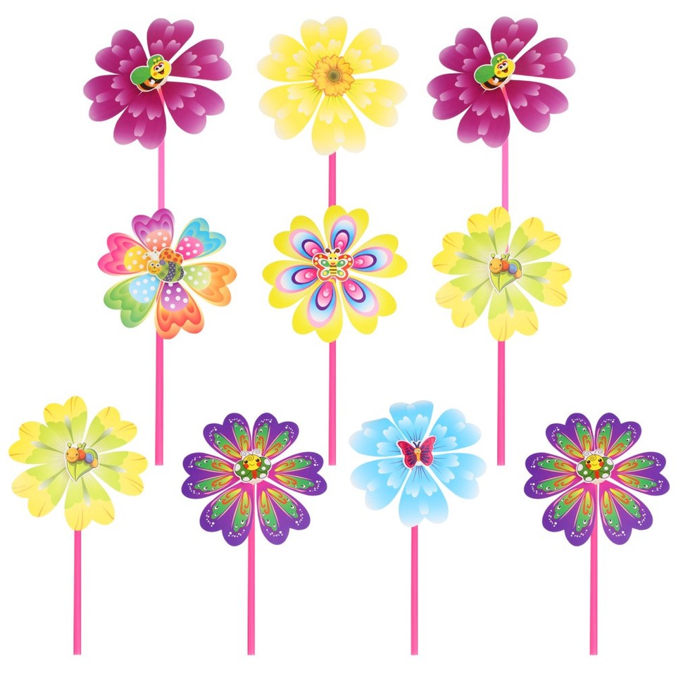 10 Pcs Garden Decor Windmill Colorful Rotating Wheel Decoration ...