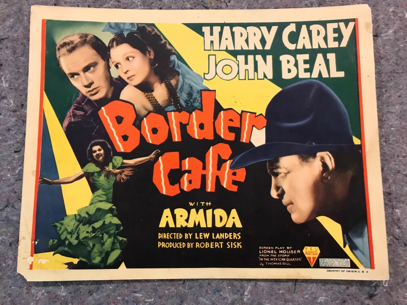 BORDER CAFE 1937 ORIGINAL TITLE LOBBY CARD 11"x14" (G/VG+) HARRY CAREY WESTERN | eBay