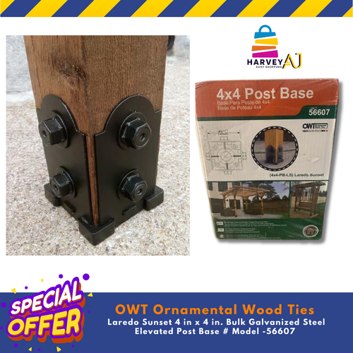 OWT Laredo Sunset 4 in. x 4 in. Bulk Galvanized Steel Elevated Post ...