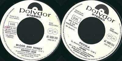 Record 45 RPM Amanda Lear / Grimm – Blood & Honey Small | eBay