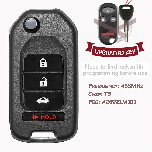 Upgraded Flip Remote Key 313.8MHz T5 for Honda CR-V 2002 2003 2004 ...